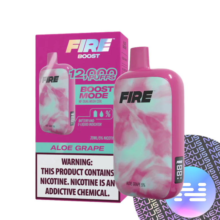 Aloe Grape FIRE Boost 12000 Puff Disposable Vape